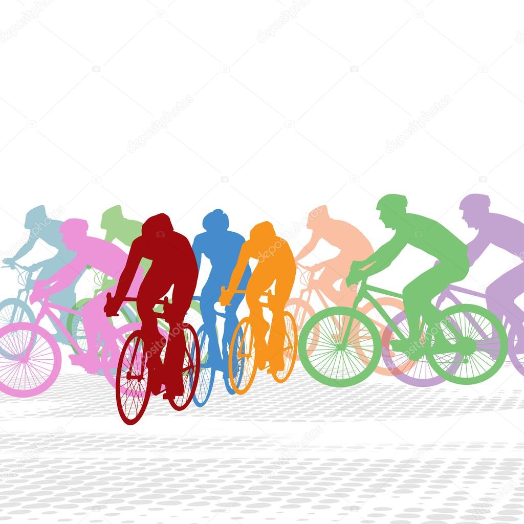Grupo de ciclistas Imagen Vectorial de © roxanabalint #36306021 ...