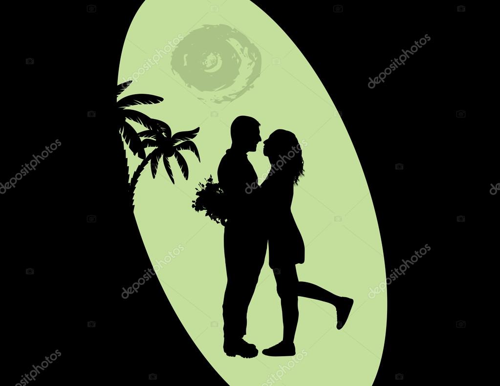 Romantische Paarsilhouette Stock-Vektorbild von ©roxanabalint 37857591