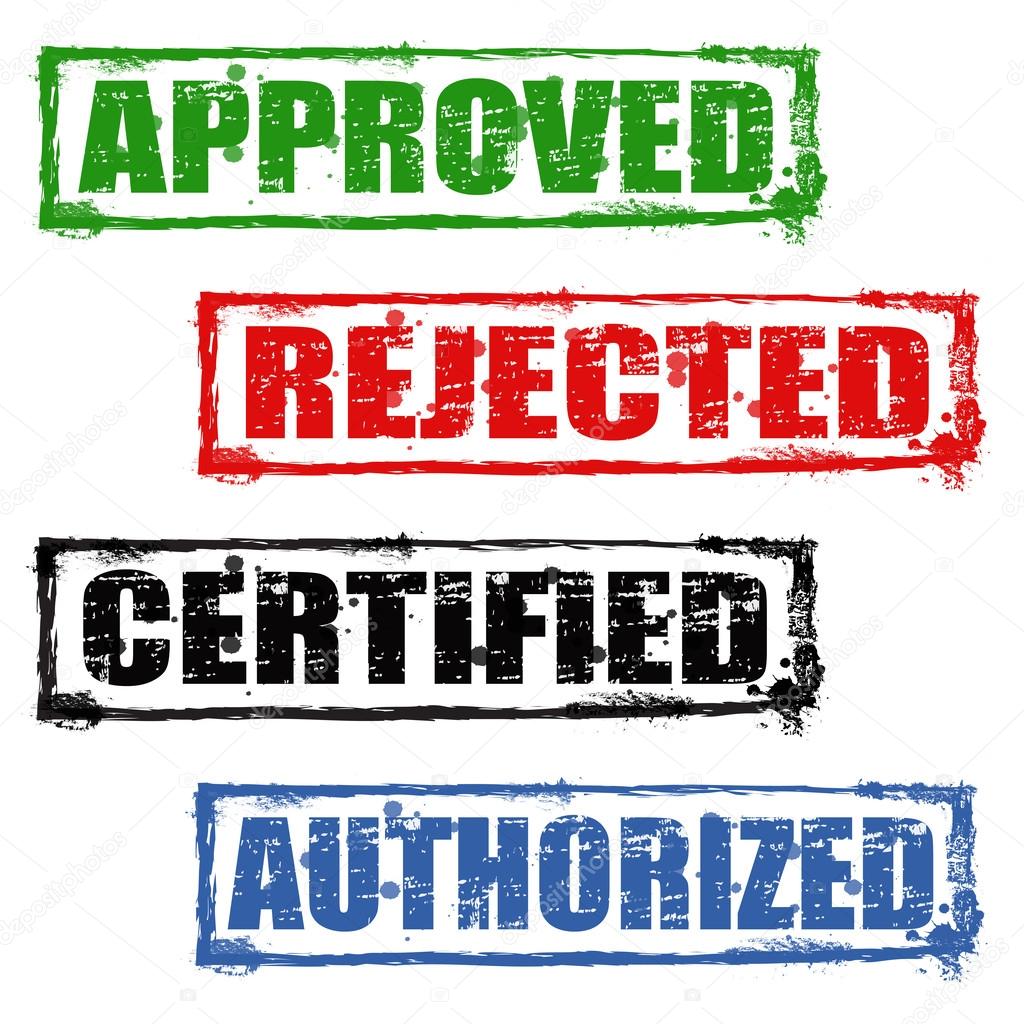 Approved, rejected, certified and authorized stamps Stock Vector by ...