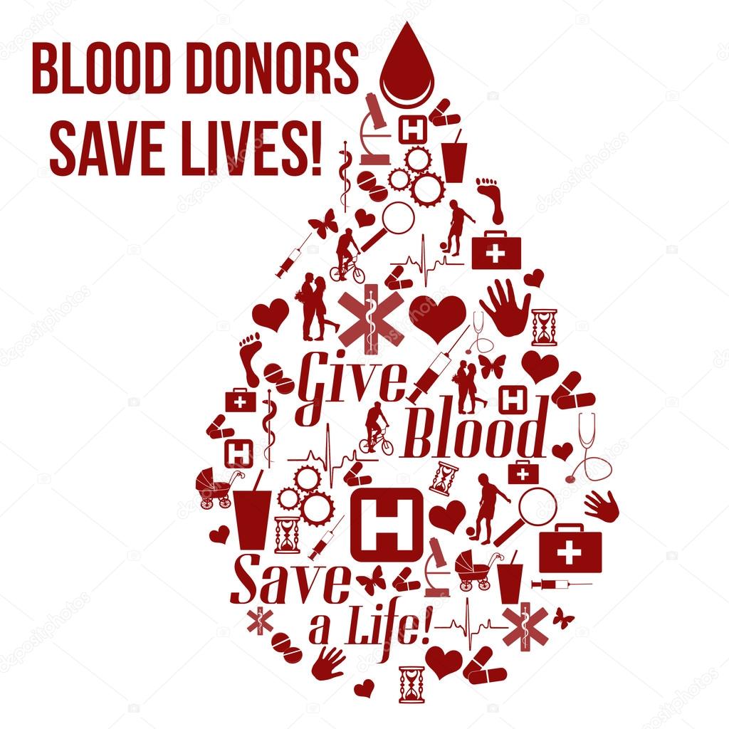 Give blood, save a life concept poster — Stock Vector © roxanabalint ...