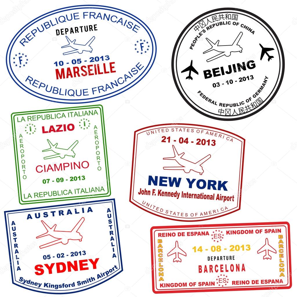Passport grunge stamps — Stock Vector © roxanabalint #39997143 Passport grunge stamps — Stock Vector © roxanabalint #39997143