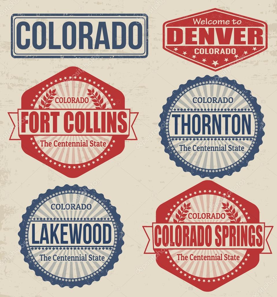 Set of Colorado cities stamps Stock Vector Image by ©roxanabalint #45904979
