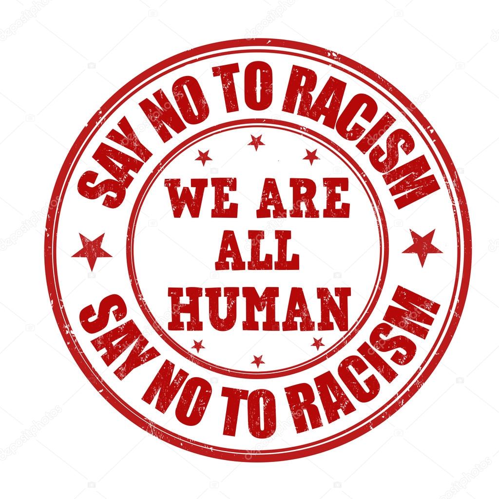 Say no to racism stamp — Stock Vector © roxanabalint #49115373