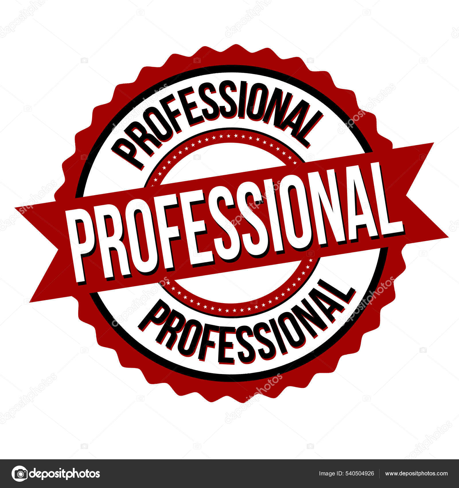 Professional Label Sticker White Background Vector Illustration Stock ...