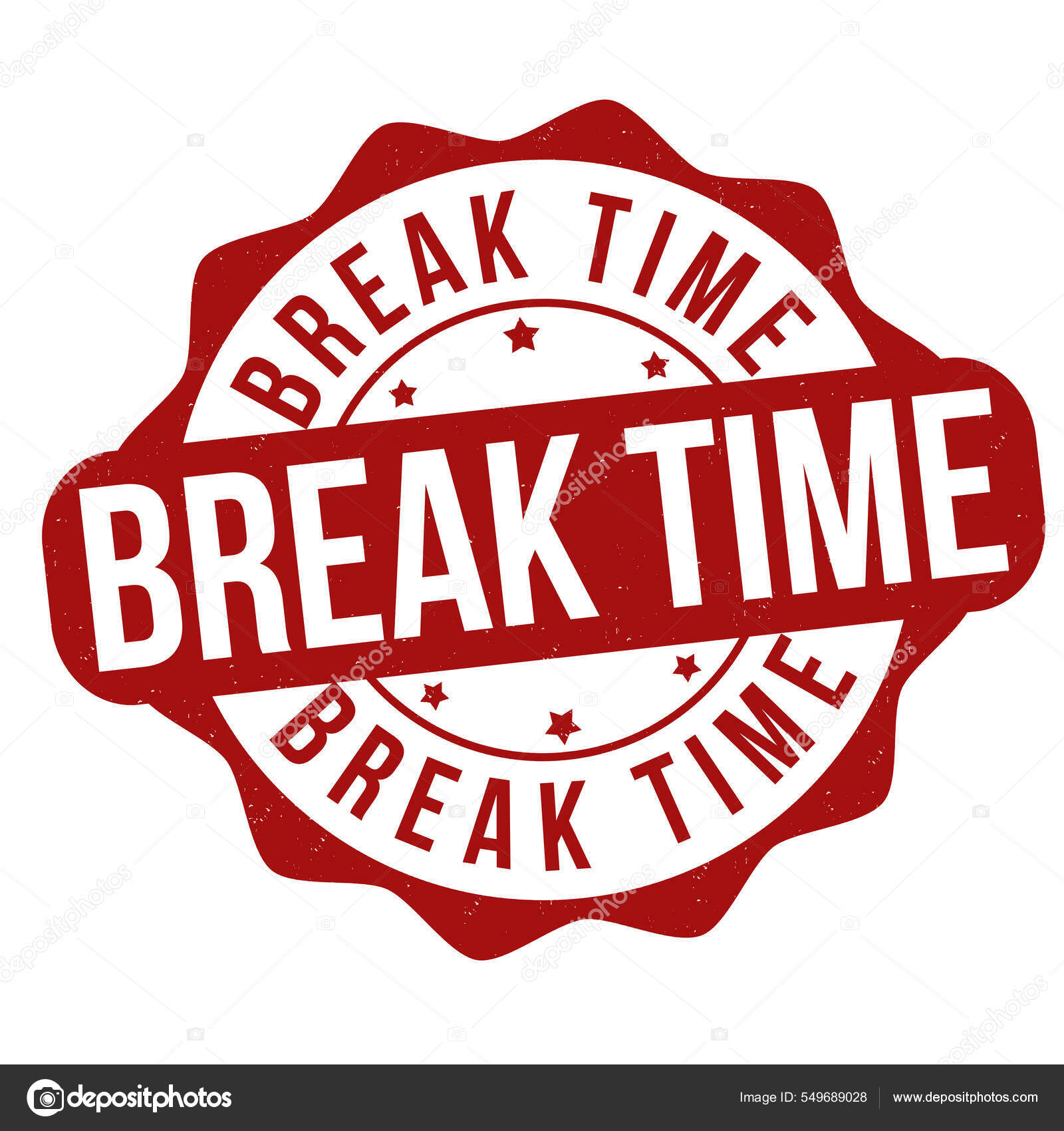 Break Time Sign Stamp White Background Vector Illustration Stock Vector ...