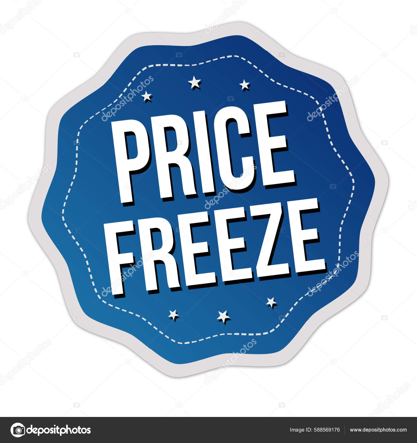 Price Freeze Label Sticker White Background Vector Illustration Stock ...