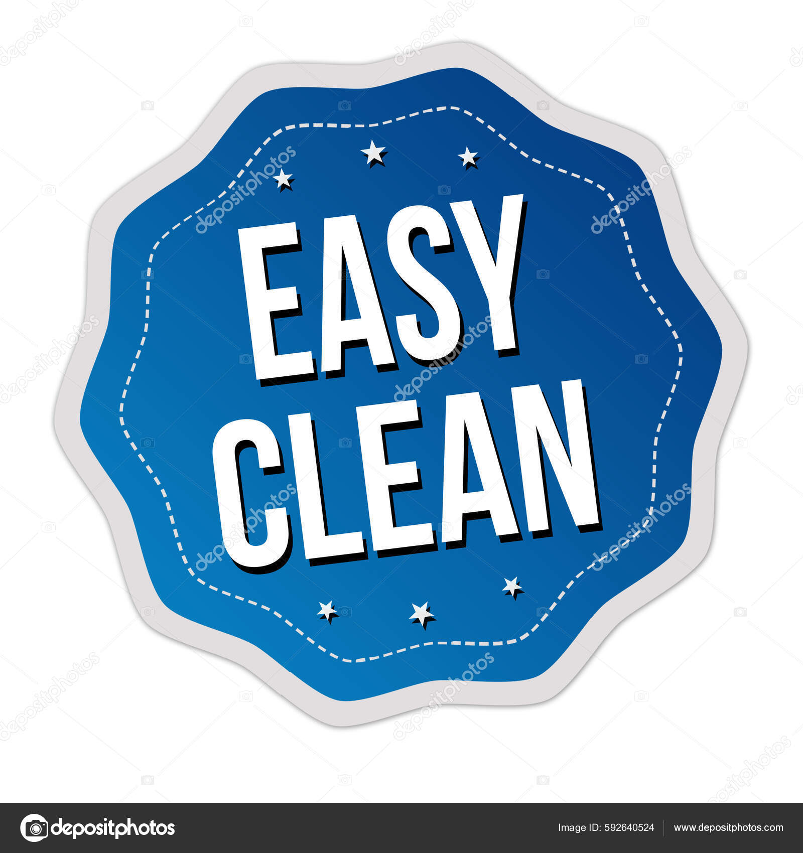 Easy Clean Label Emblem White Background Vector Illustration Stock ...