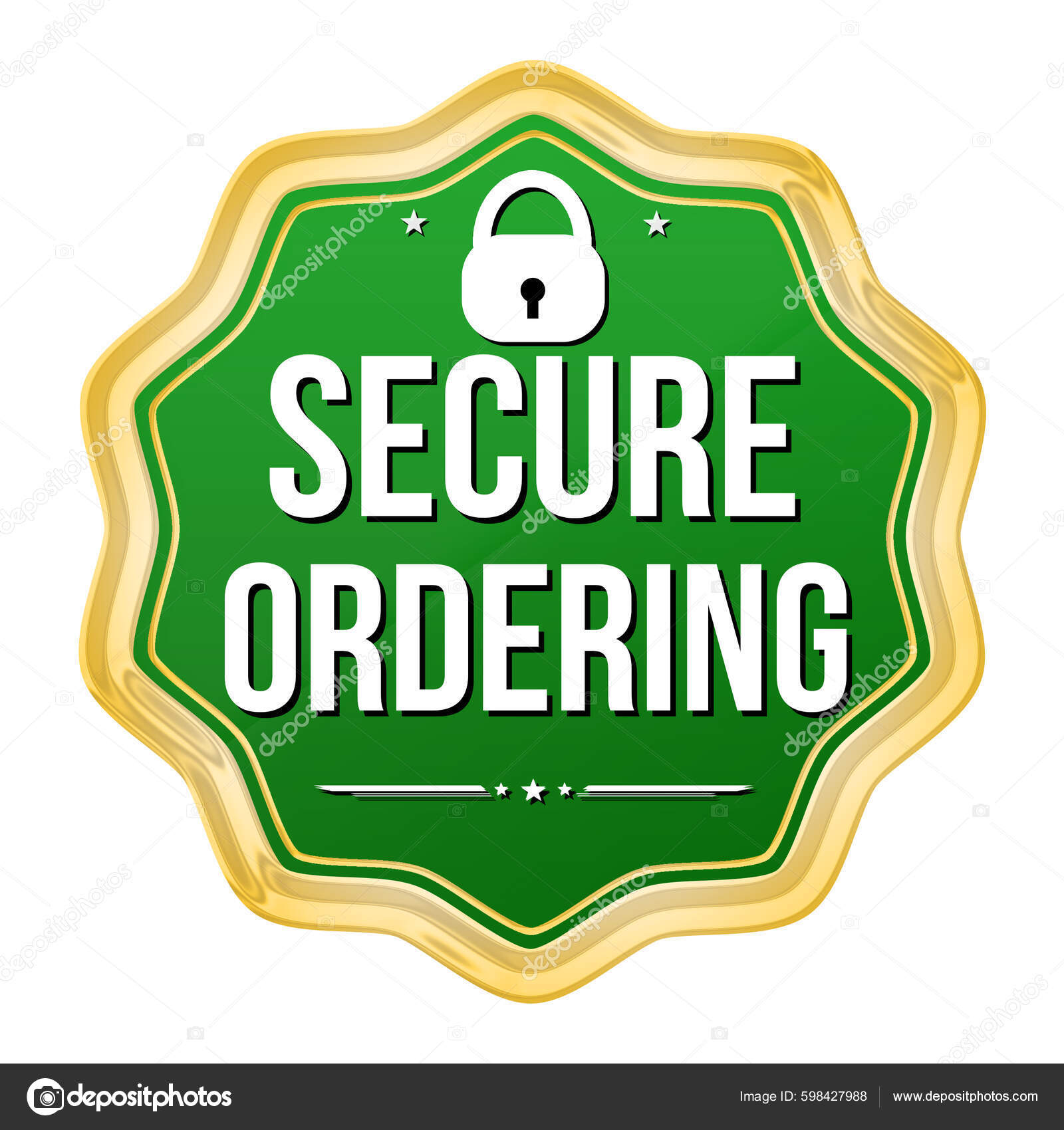 Secure Ordering Badge White Background Vector Illustration Stock Vector ...