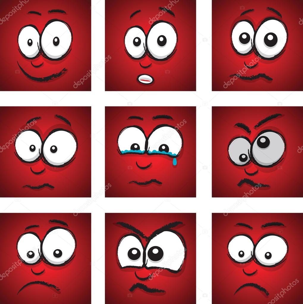 Cartoon face red group Stock Vector Image by ©jameschipper #42456921