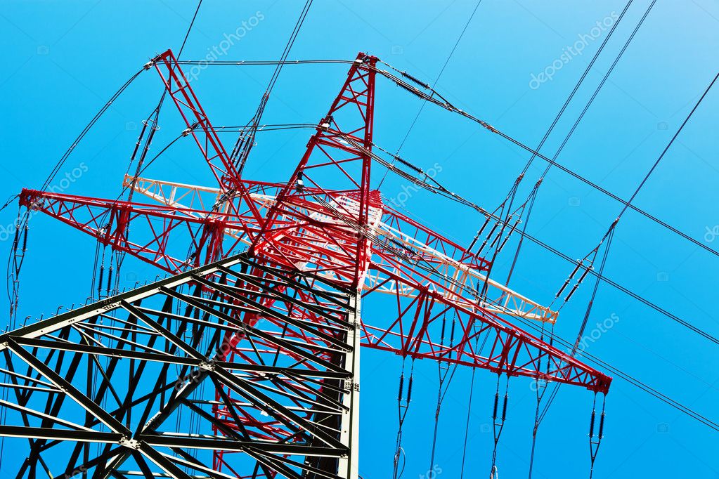 Pylons of a power line — Stock Photo © ginasanders #13555019