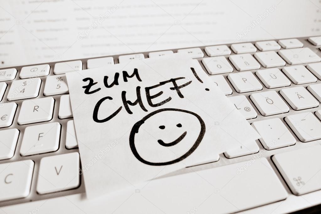 Note on computer keyboard: for chief — Stock Photo © ginasanders #21204575