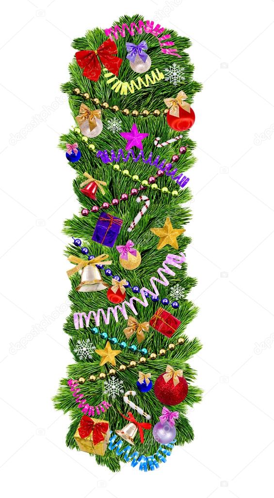 Letter I. Christmas tree decoration — Stock Photo © Byelikova #14622459
