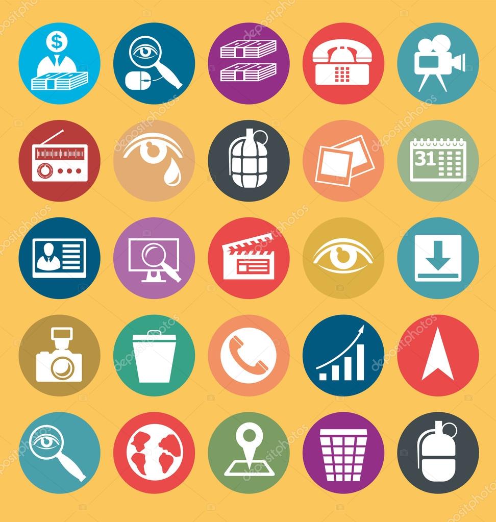 Flat Style Icons — Stock Vector © leedsn #48537907