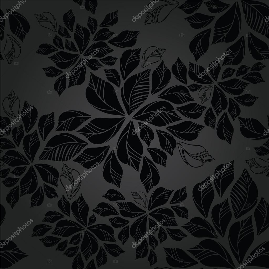 Seamless charcoal leaves wallpaper pattern — Stock Vector © lina_s ...
