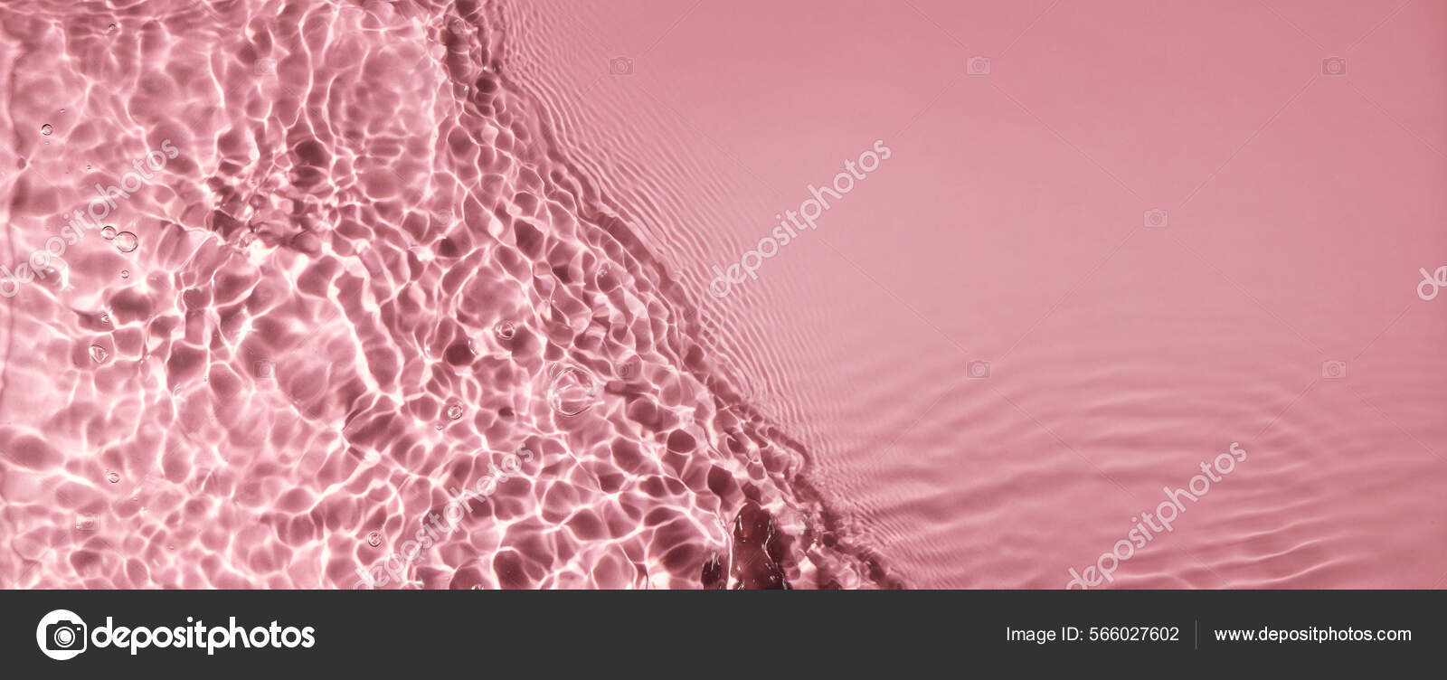 Abstract Water Wave Surface Texture Pink Background Copy Space Banner ...