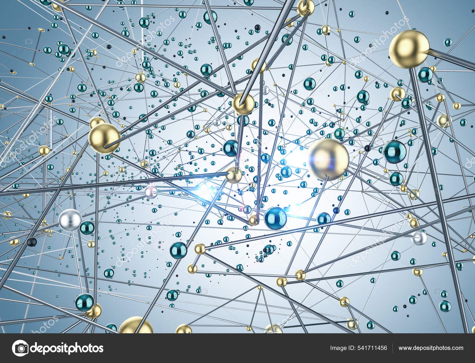 Connection Lines Nodes Connection Structure Rendering Stock Photo by ...