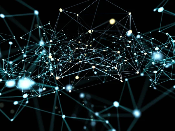 Connection Lines Nodes Connection Structure Rendering Stock Photo by ...