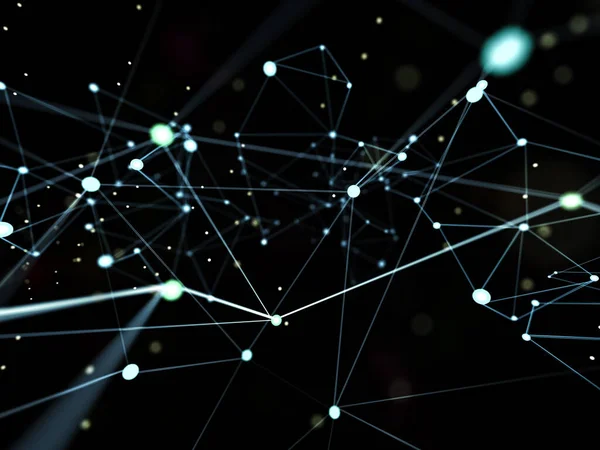 Connection Lines Nodes Connection Structure Rendering Stock Photo by ...
