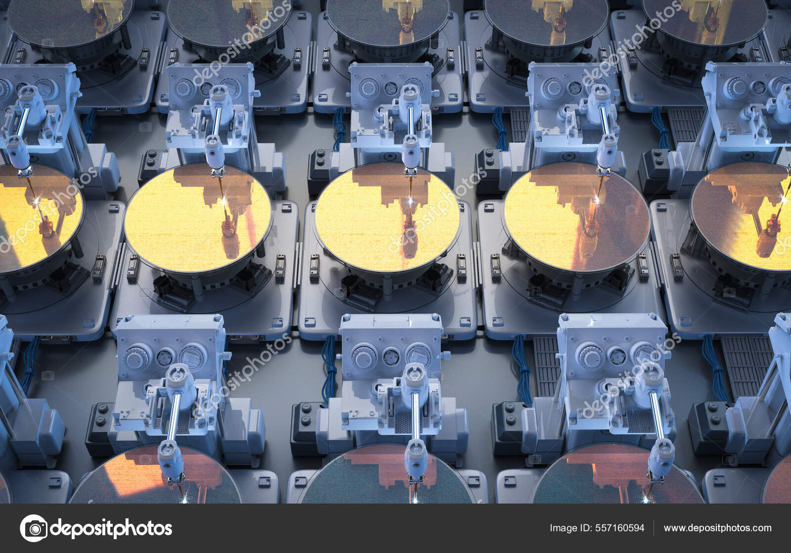 Semiconductor Manufacturing Rendering Robotic Arms Silicon Wafers Stock Photo by ©phonlamai ...