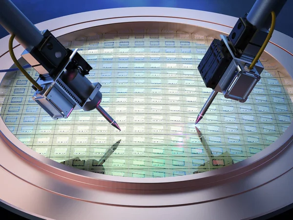 Rendering Silicon Wafer Plates Semiconductor Manufacturing — Stock ...