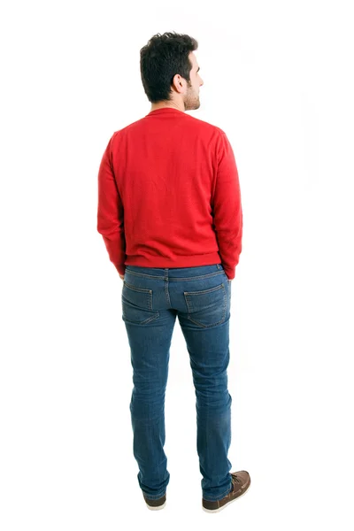Back view of young casual man, isolated on white background ⬇ Stock ...