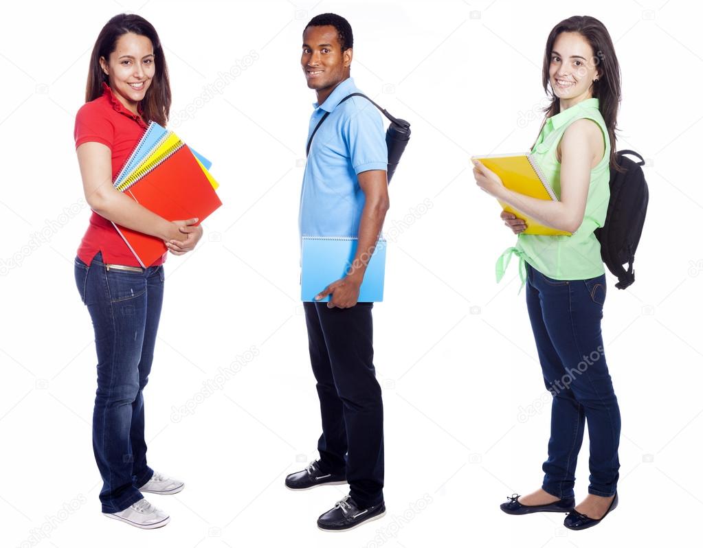 College Students White Background