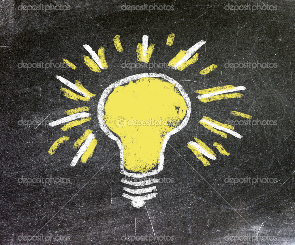 Light bulb on blackboard background Stock Photo by ©roobcio 27941735