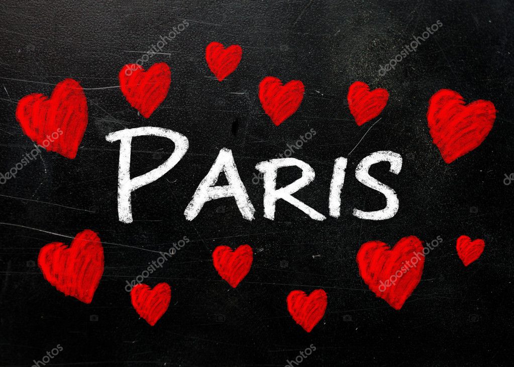 Paris written on a used blackboard — Stock Photo © roobcio #32174291