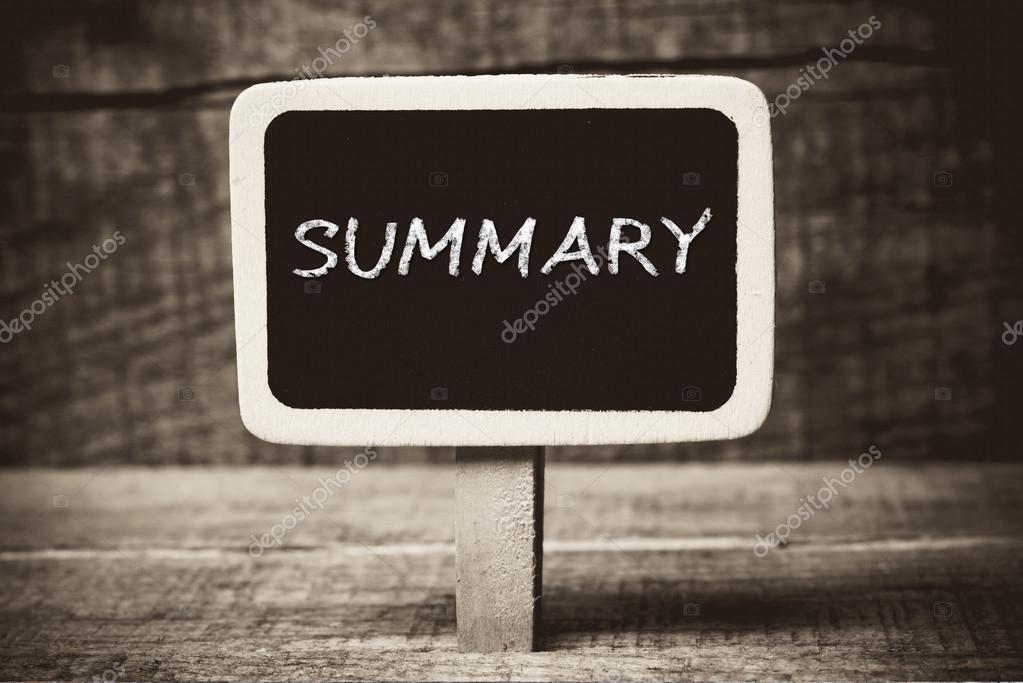 Summary handwritten with white chalk on a blackboard Stock Photo by ...