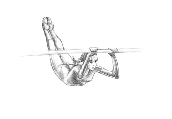 Tegning af længdespring Stockfotografier, royaltyfria Tegning af ...