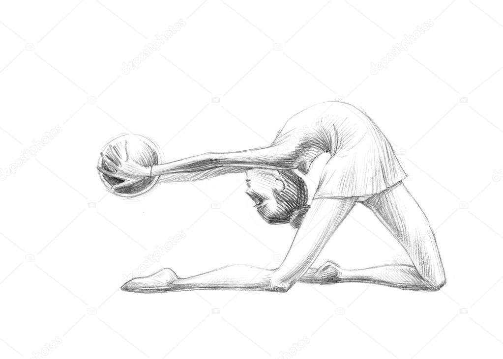 Hand-drawn Sketch, Pencil Illustration Olympic Games Athletes Stock ...