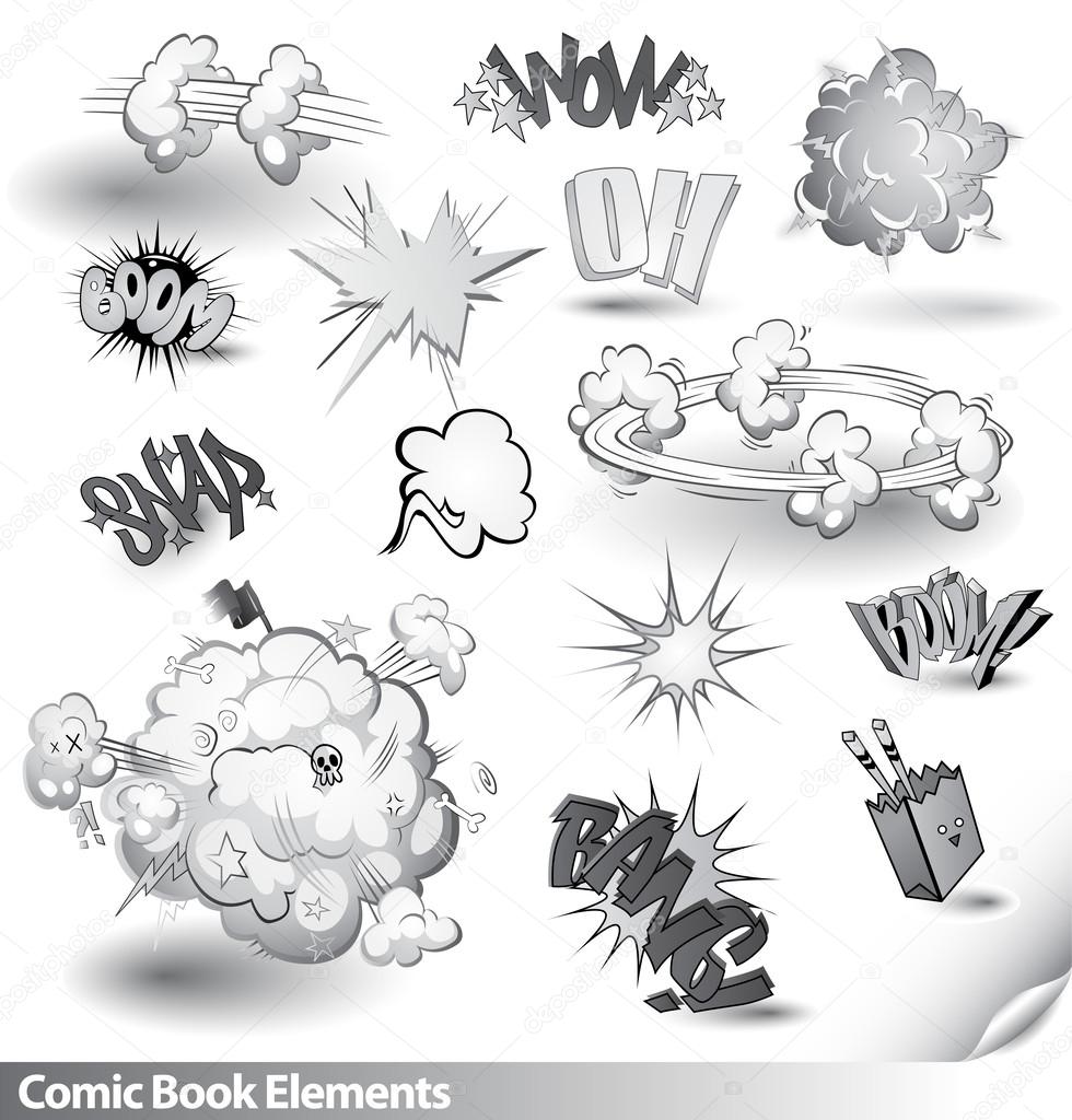 Comic Book Explosions - Vector Cartoon Elements Stock Vector Image by ...