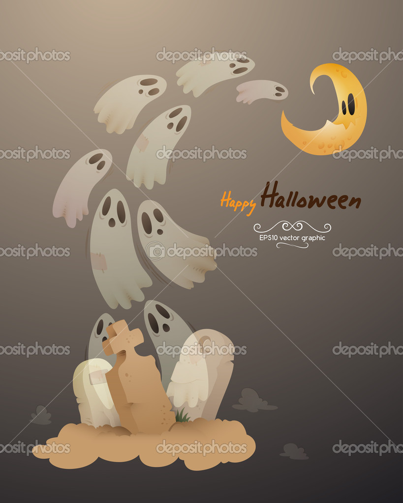 Ghosts Escaping from the Graves Stock Vector Image by ©zsoltercsei ...
