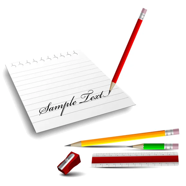 Pencil and vintage paper, ready for your message. Vector illustr Stock ...