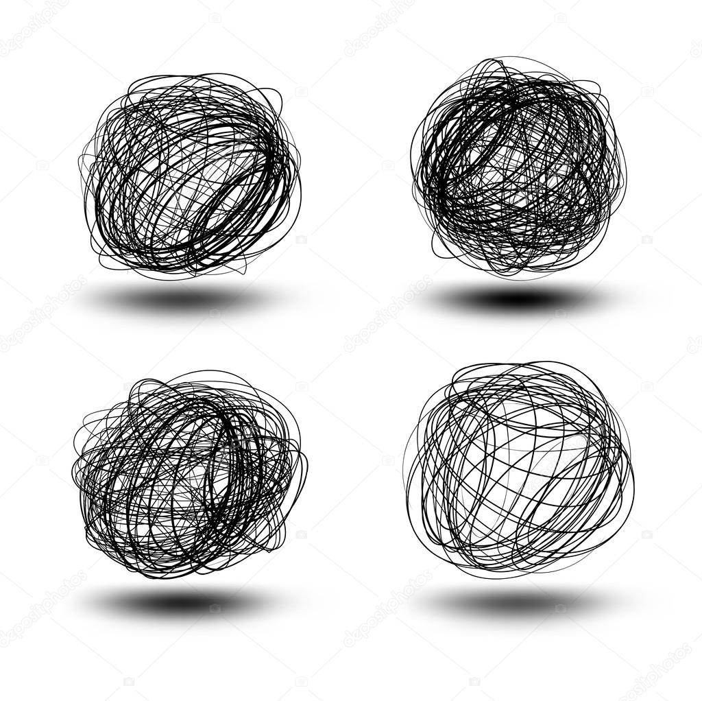 Black scribble balls Stock Vector Image by ©zsoltercsei #31706343