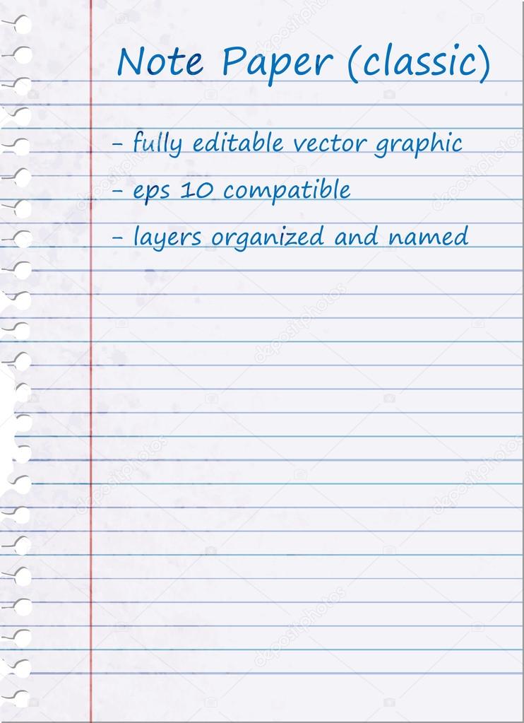 Classic Note Paper, Blank Sheet Stock Vector Image by ©zsoltercsei ...