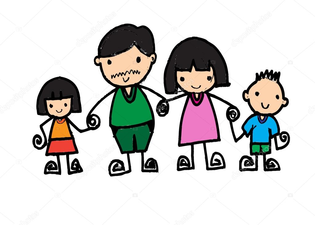 Portrait of four member family together Stock Vector Image by ©porjai ...