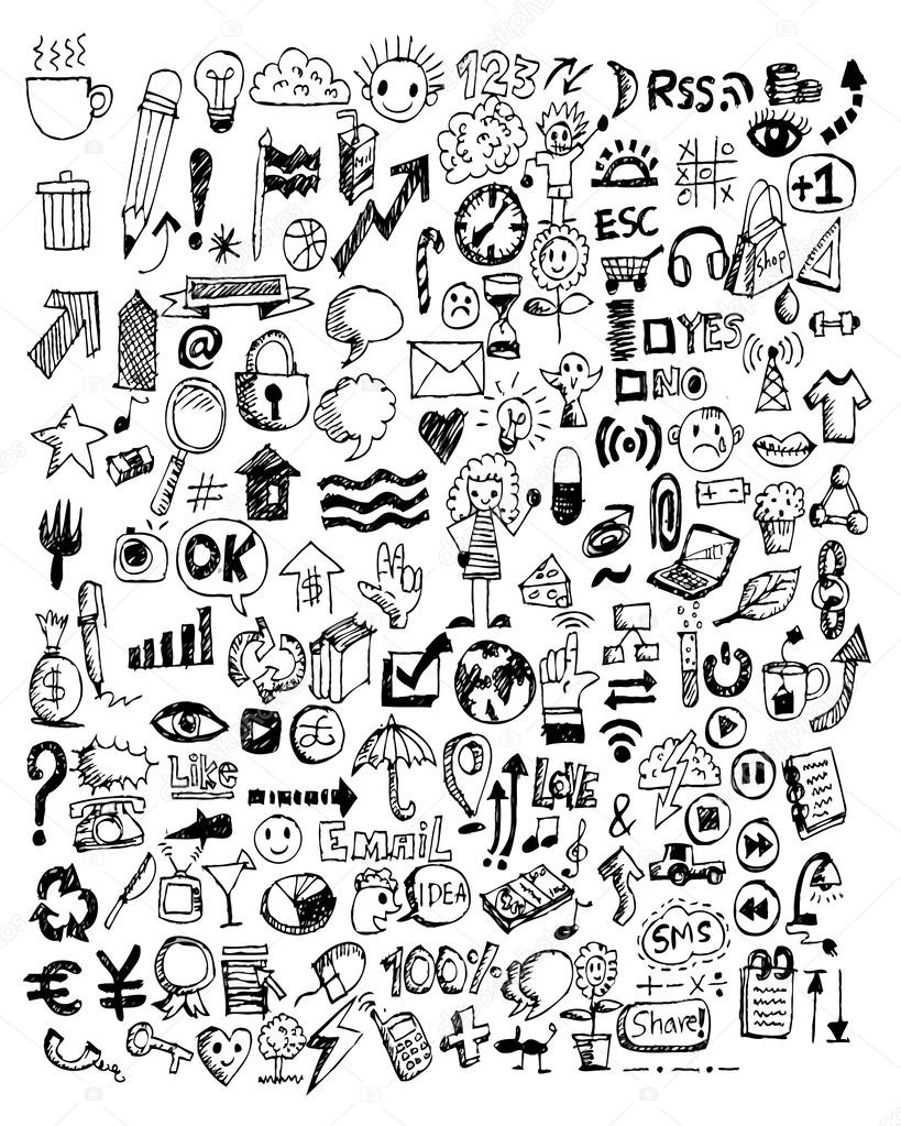 Doodle Icons Hand drawn vector illustration idea — Stock Vector ... Doodle Icons Hand drawn vector illustration idea — Stock Vector ...
