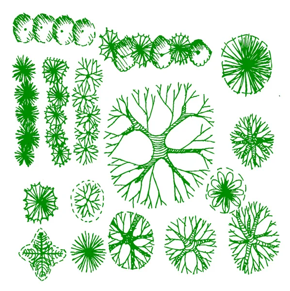 Trees top view for architecture landscape design projects Stock Vector ...