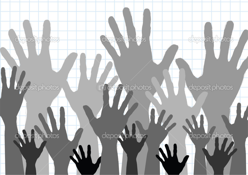 Colorful silhouette hands background design Stock Vector by ©porjai ...