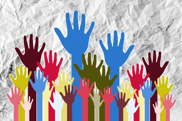 Colorful silhouette hands background design Stock Vector by ©porjai ...