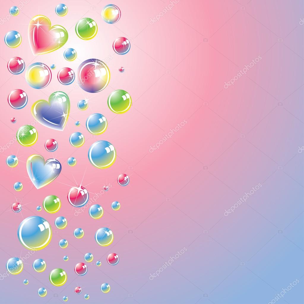 Romantic background with bright color hearts Stock Vector by ...