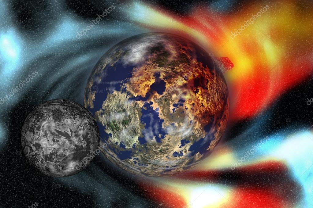 Scene what is refer to a possible end of the world scenario — Stock ...