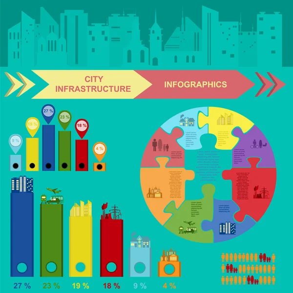 Set of elements infrastructure city, vector infographics Stock ...