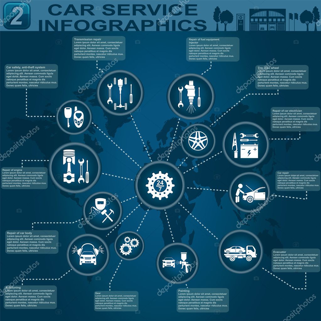 Car service, repair Infographics Stock Vector Image by ©A7880S #46555665
