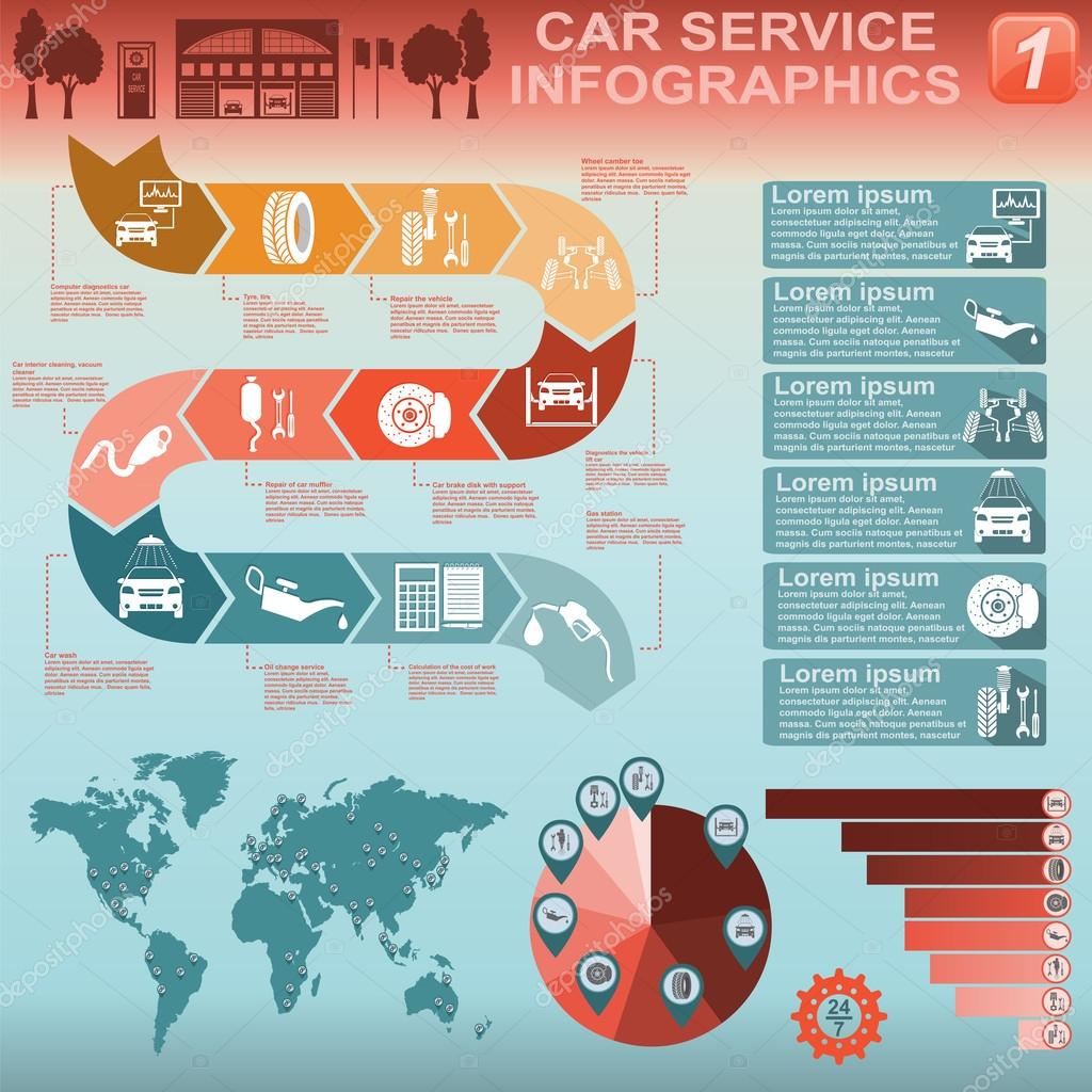 Car service, repair Infographics Stock Vector by ©A7880S 46558171