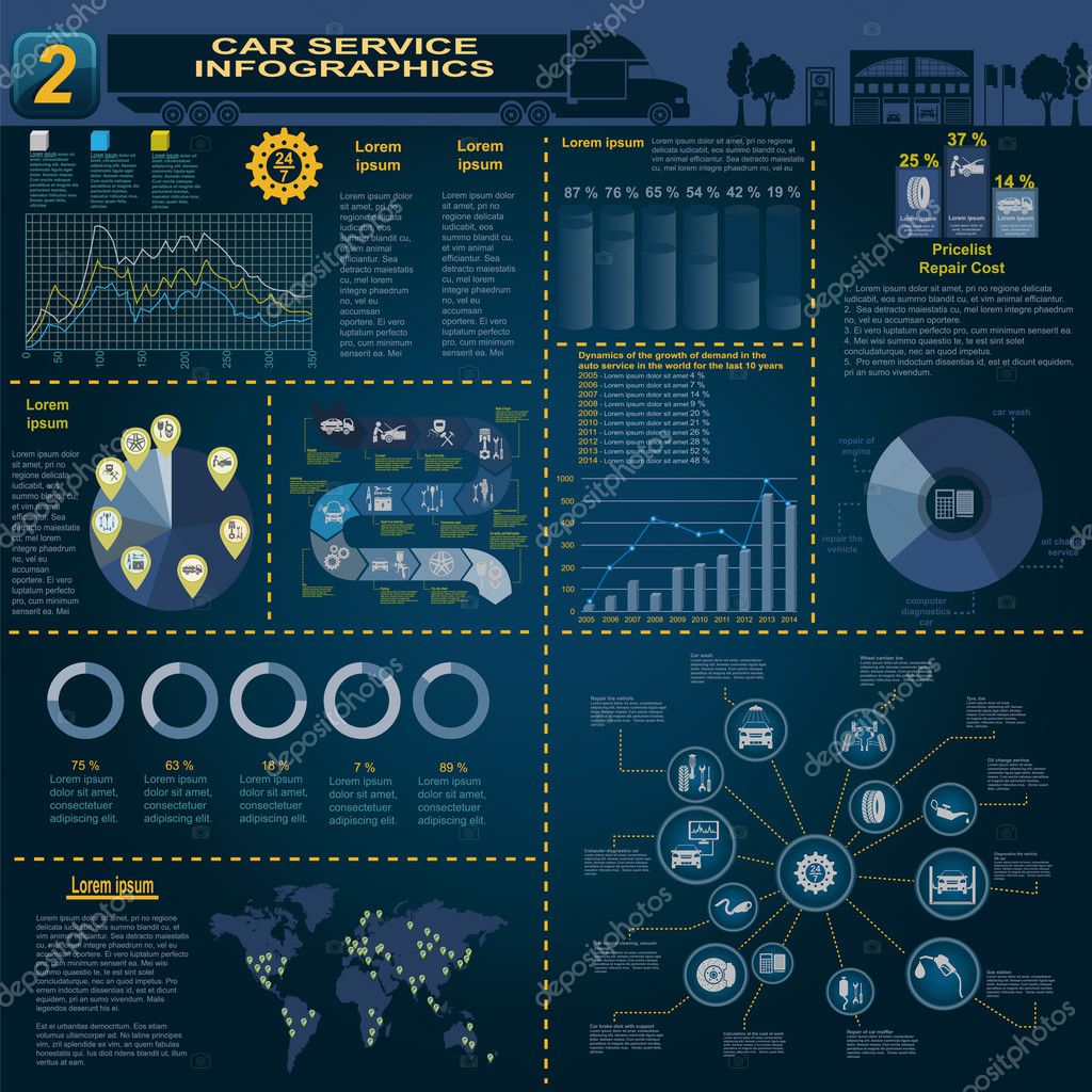 Car service, repair Infographics Stock Vector Image by ©A7880S #46641307