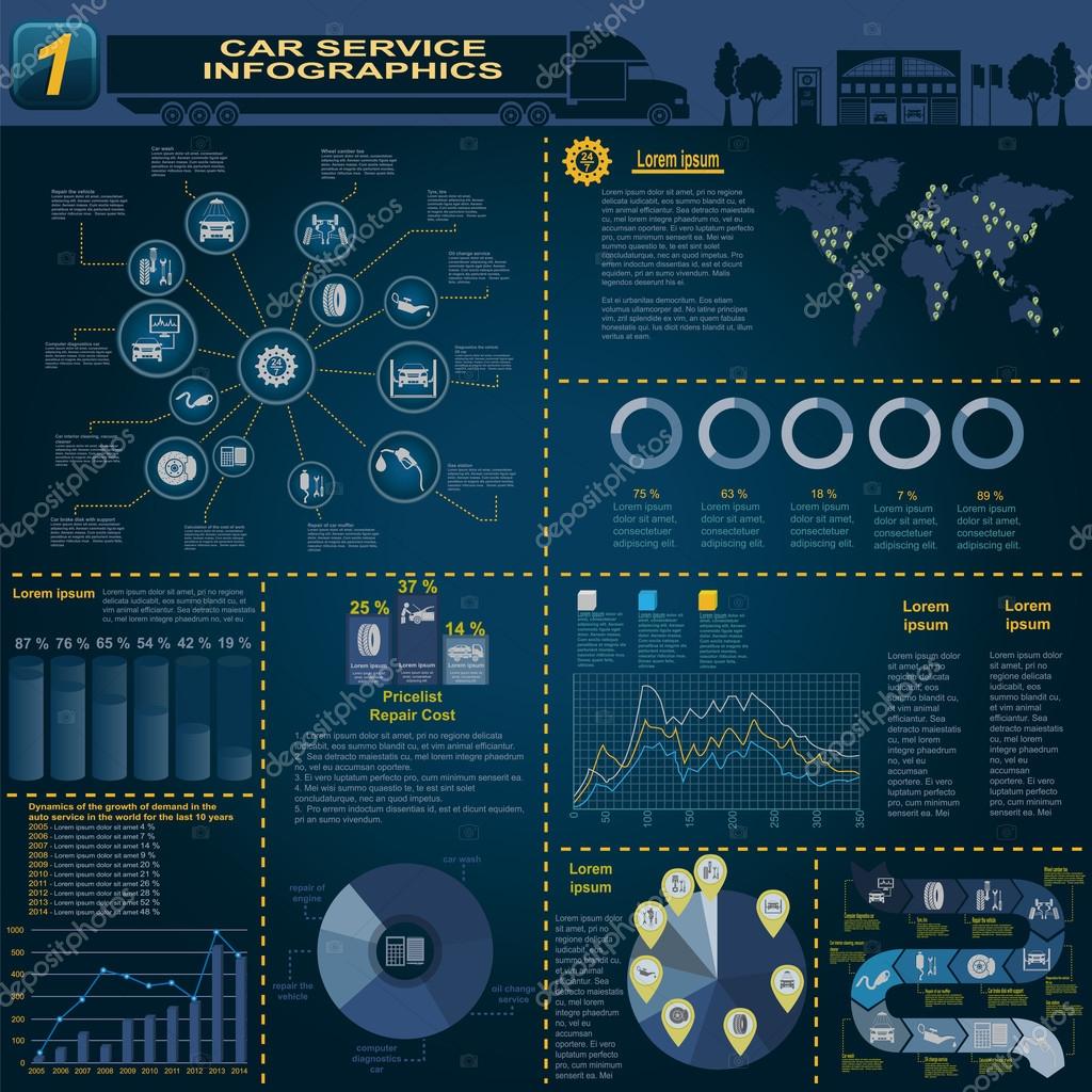 Car service, repair Infographics Stock Vector Image by ©A7880S #46644405