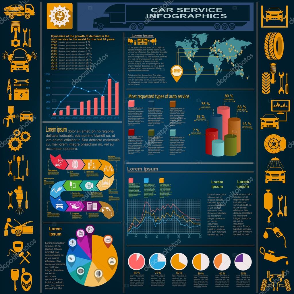 Car service, repair Infographics Stock Vector Image by ©A7880S #46646327