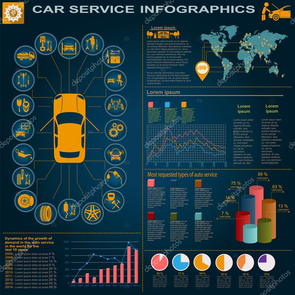 Car service, repair Infographics Stock Vector by ©A7880S 47030859